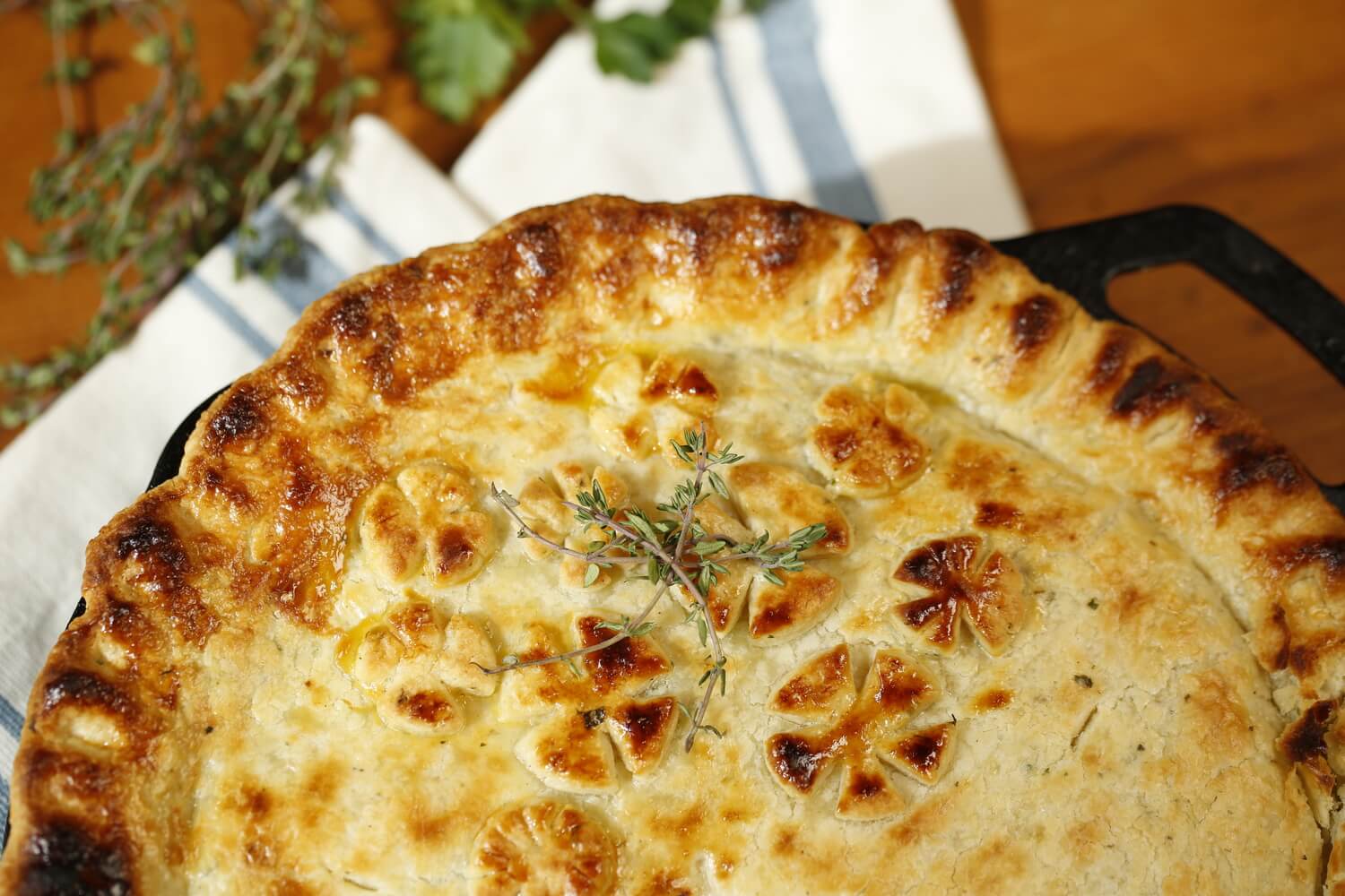 Spring Chicken Pot Pie with Herbed Crust - Ginger and Baker