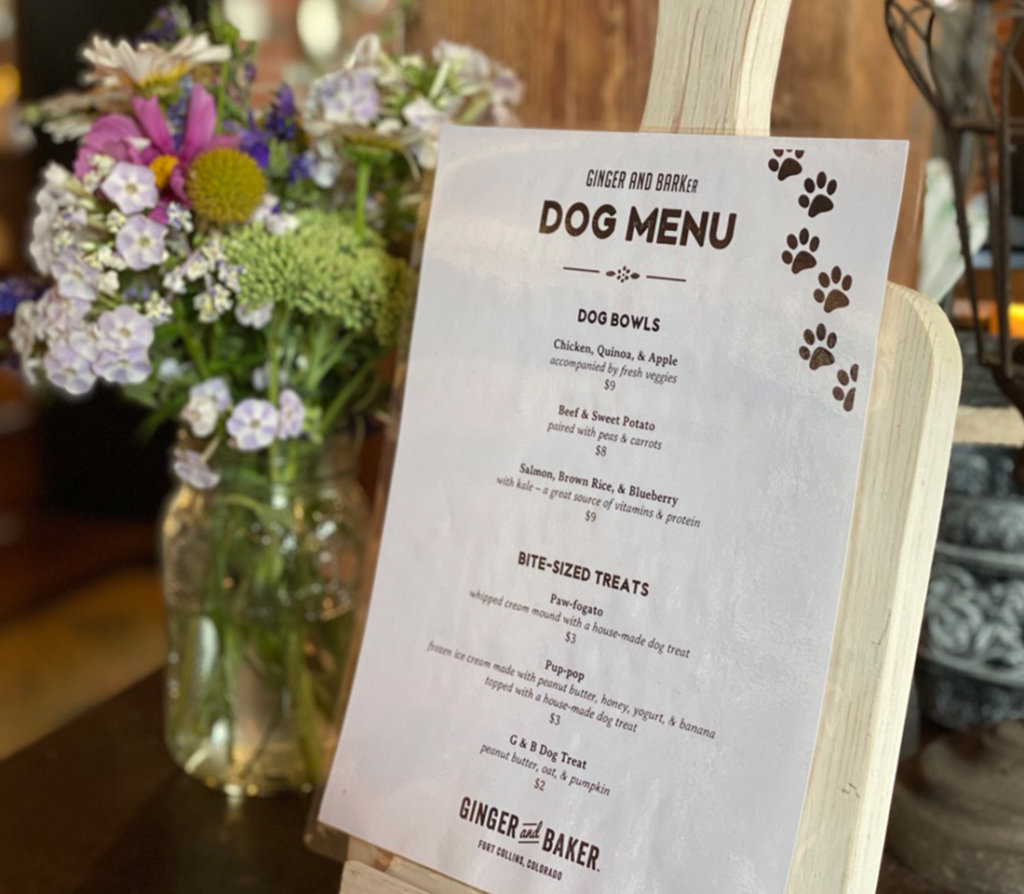 Dog menu ginger and BARKer - Ginger and Baker