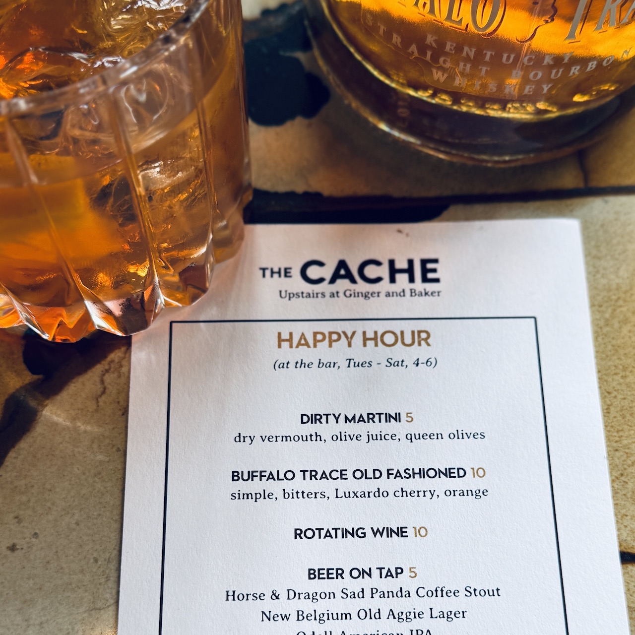Cache Happy hour - Ginger and Baker